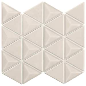 Ivy Hill Tile Medley Triangle Coastal Blue 4 in. x 0.39 in. Glossy ...
