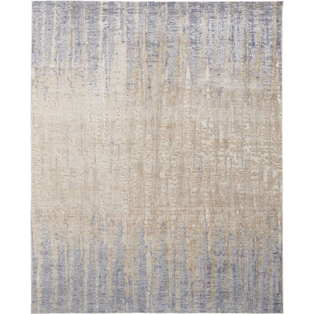 HomeRoots 8 ft. x 10 ft. Tan and Brown Abstract Area Rug 2000514187 ...