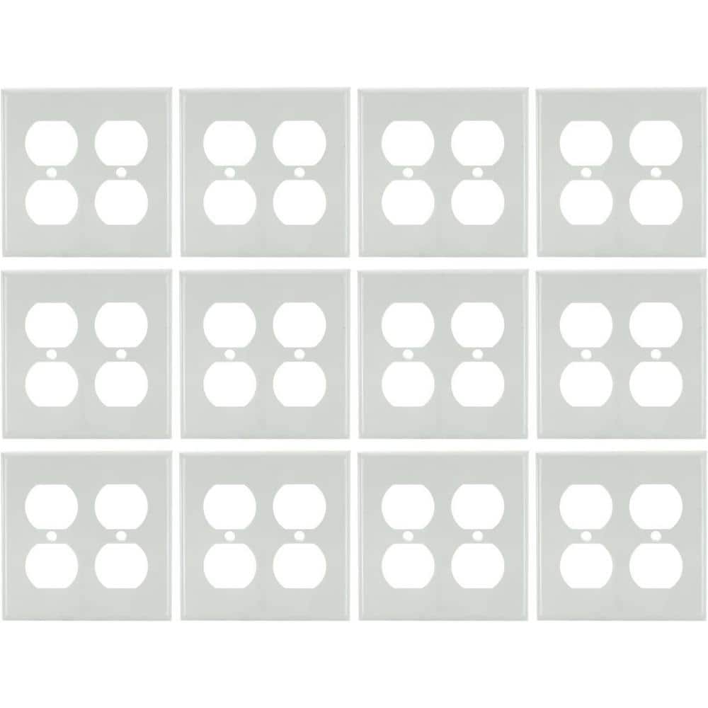 Sunlite 2-Gang White Traditional/Classic Screw-in Duplex Outlet Plastic ...