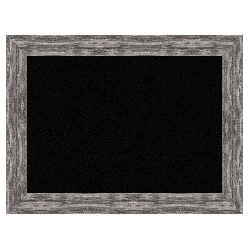 Amanti Art Pinstripe Plank Grey Framed Black Corkboard 33 in. x 25 in ...