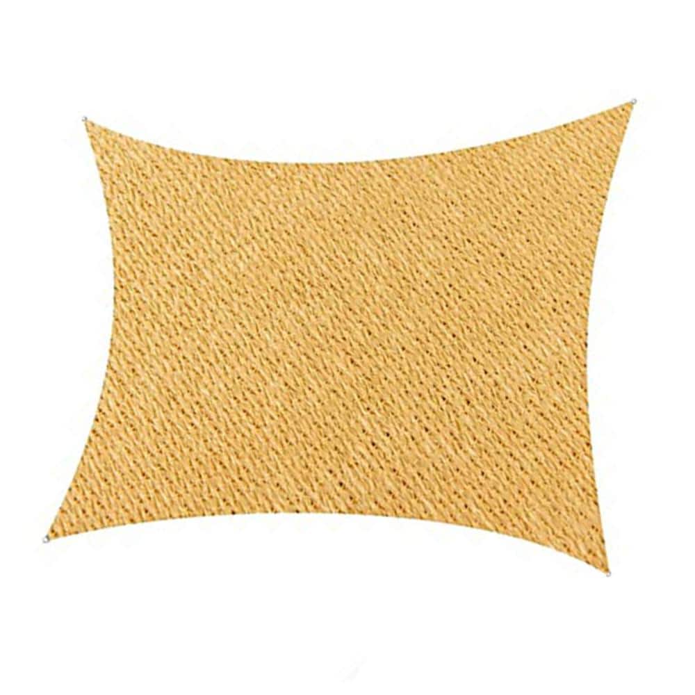 10 ft. x 13 ft. 185 GSM Stain Resistant Yellow Rectangle Sun Shade Sail ...