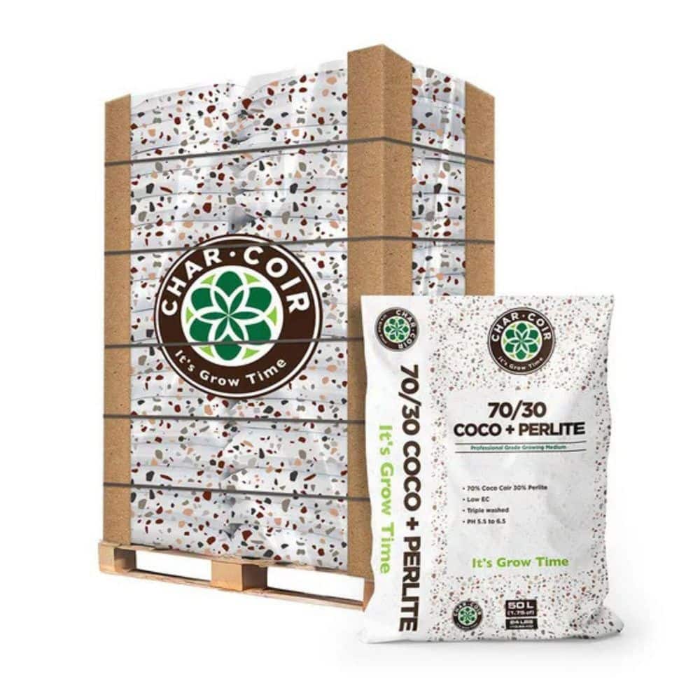 CHAR COIR 24 lb. (1.75 cu. ft. ) Organic 70/30 Coco-Perlite Loose Fill ...