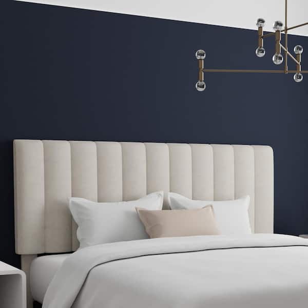 Cream upholstered headboard king store