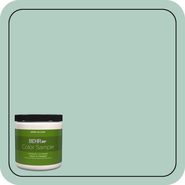 BEHR PREMIUM PLUS 8 oz. #M430-3 Wintergreen Dream Semi-Gloss Interior ...