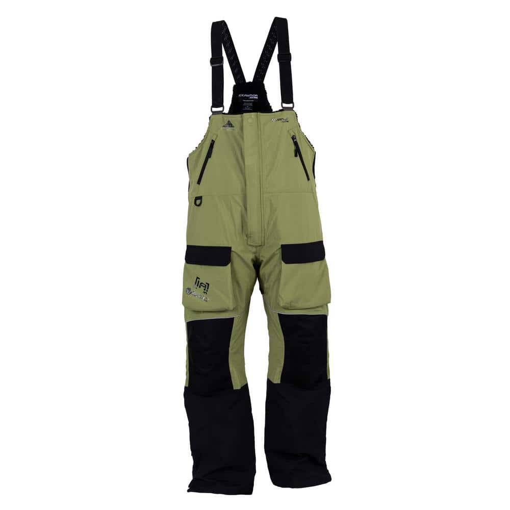 Clam Ice Armor Delta Float Bib, Medium, Drab Green/Black, Folds of ...