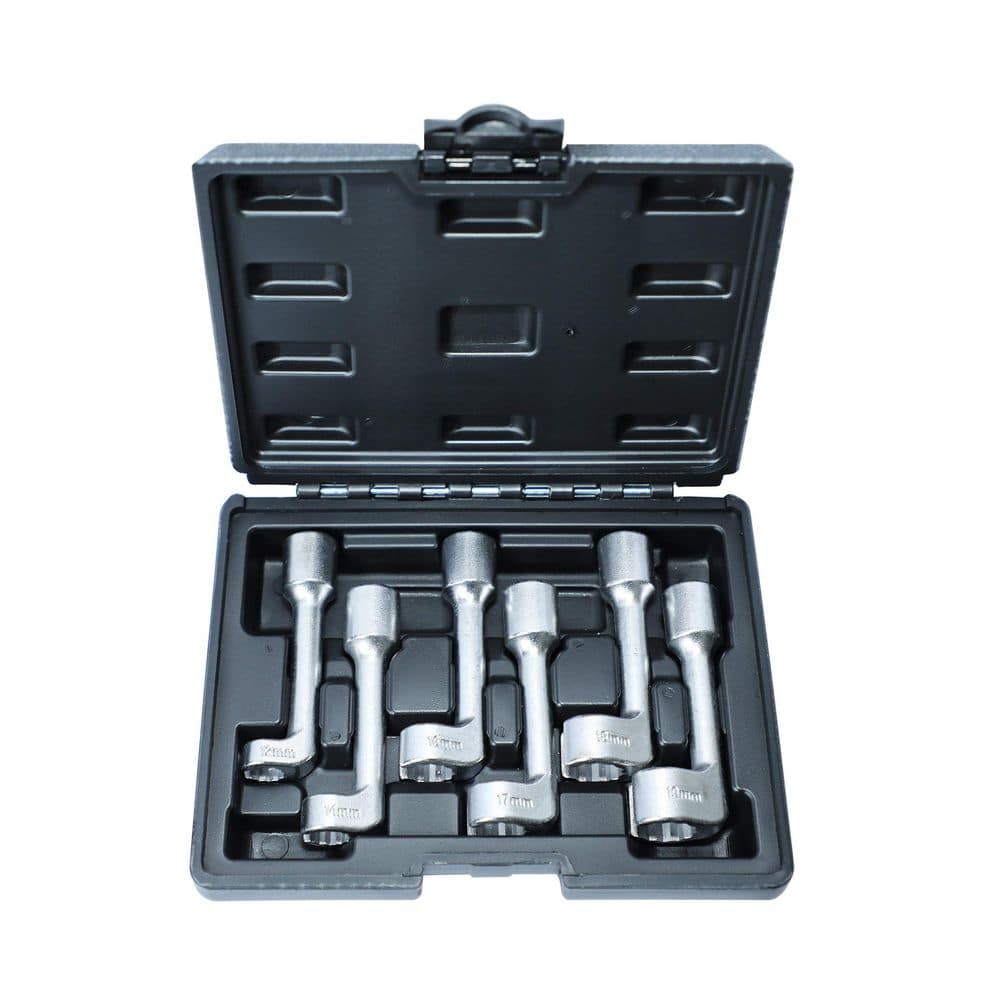 Oyezvary 1/2 in. Drive L-Type Diesel Injector Line Socket Wrench Set, 6 ...
