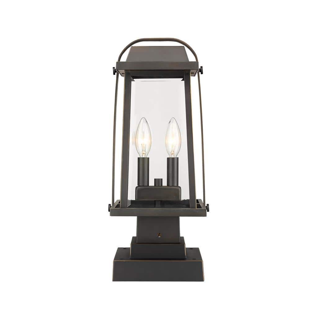 Millworks 17 .75 in 2 Light Bronze Outdoor Aluminum Hardwired Weather ...