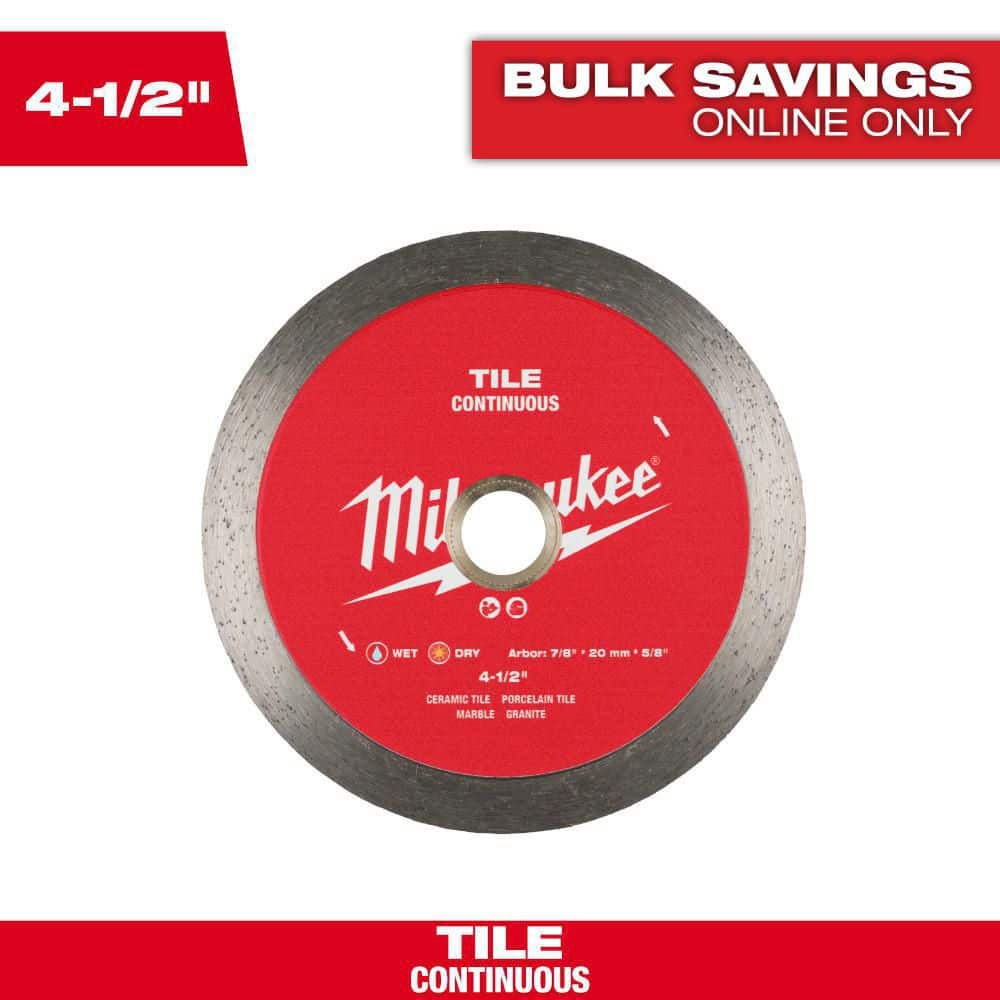 Milwaukee 4.5 in. Continuous Tile Diamond Blade 49-93-9504 - The Home Depot