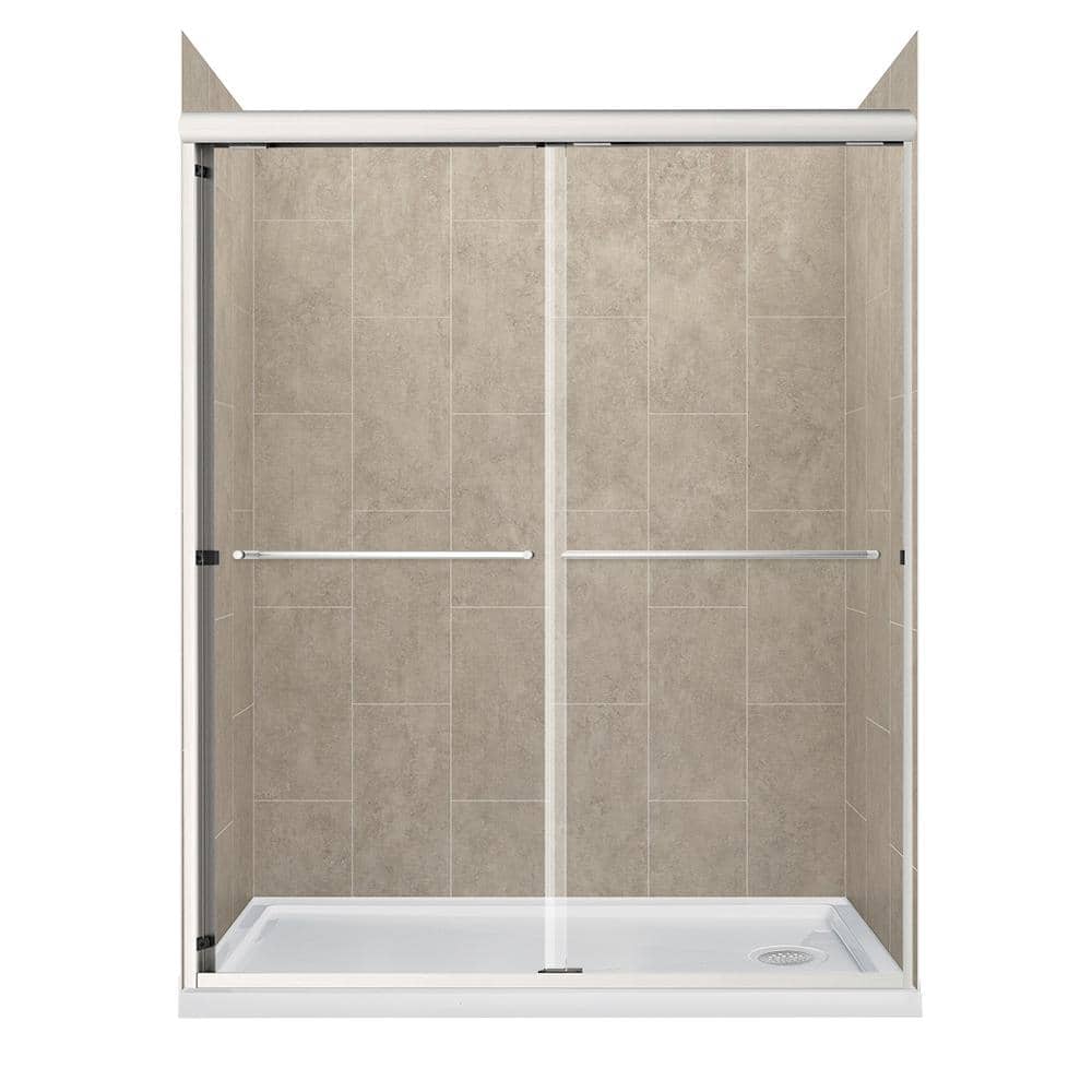 CRAFT + MAIN Cove 60 in. L x 30 in. W x 78 in. H Sliding Right Drain ...