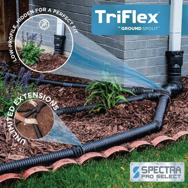 Spectra Pro Select TriFlex 50in Polypropylene Flexible Gutter Downspout ...