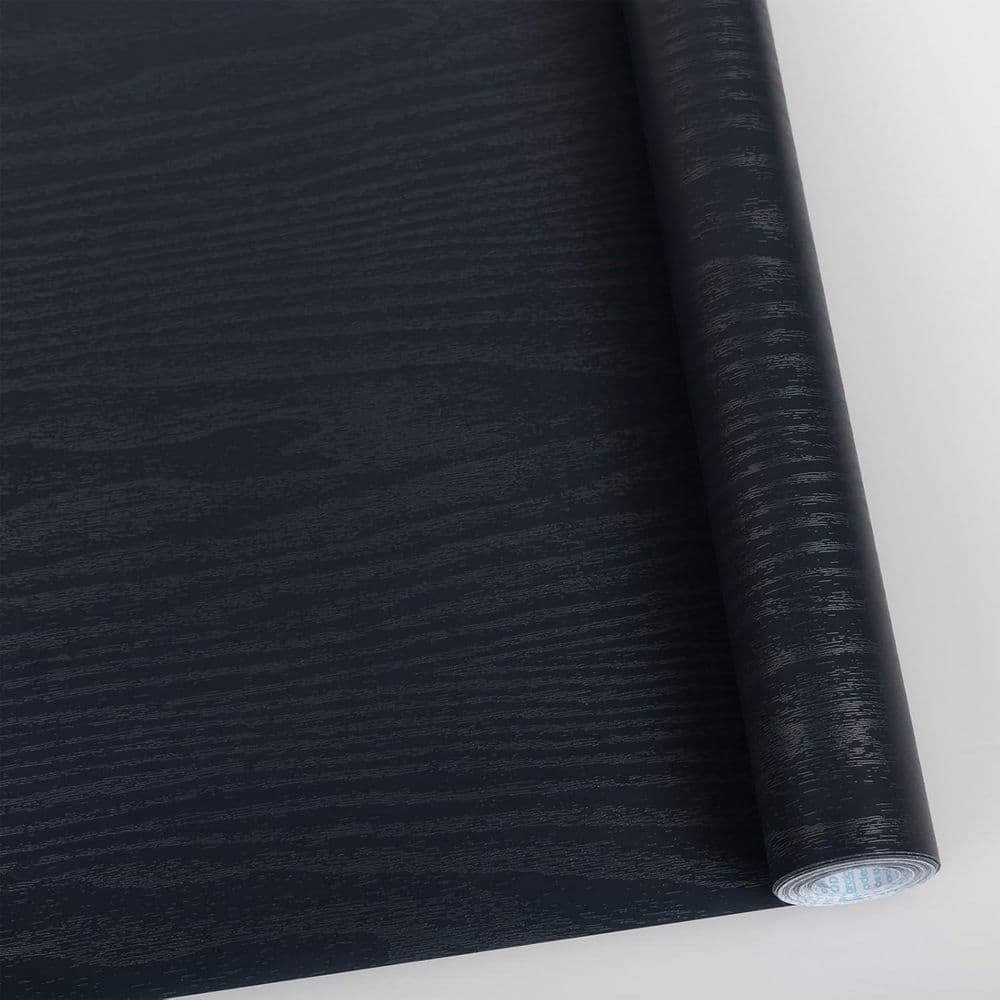 11.8 x 78.7 in. Dark Blue Wood Contact Paper Decorative Self-Adhesive ...