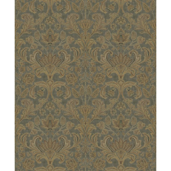 Elegance Collection Bronze Damask Sheen Finish Non-Pasted Non-Woven ...