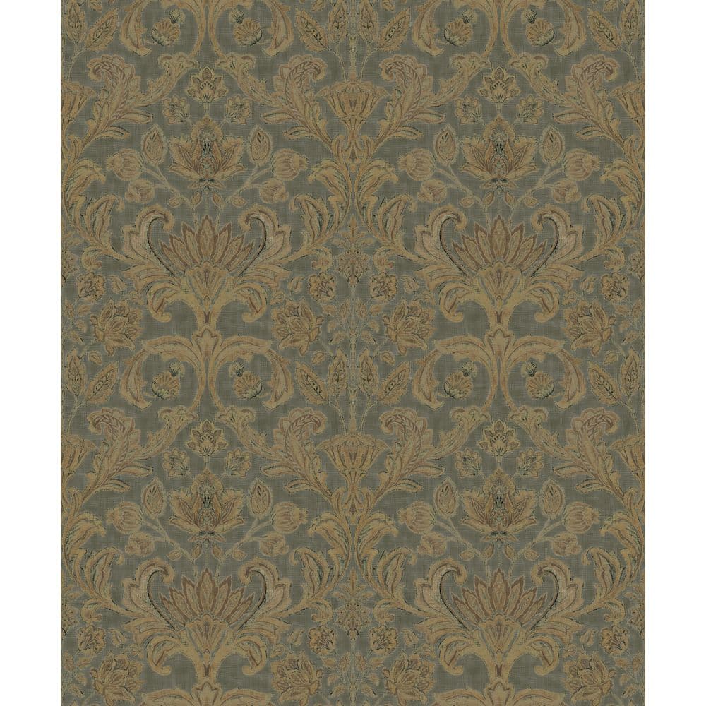 Elegance Collection Bronze Damask Sheen Finish Non-Pasted Non-Woven ...