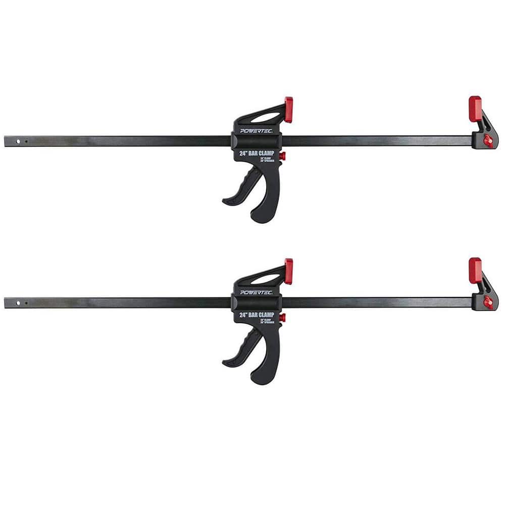 POWERTEC 24 in. Quick Release Bar Clamp Set with 30 in. Spreader ...