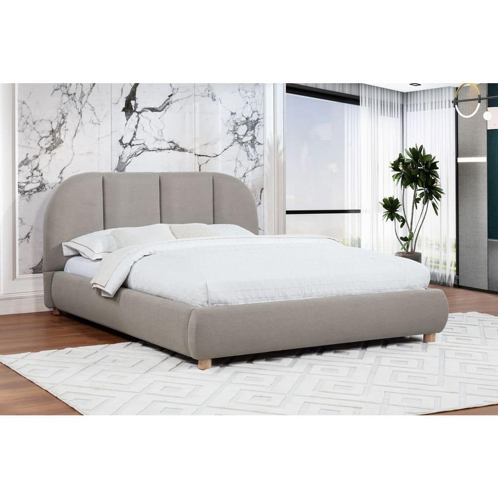 Best Master Furniture Miro Gray Wood Frame Queen Platform Bed with ...