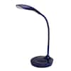 BOSTITCH 10.25 in. Blue Gooseneck LED Desk Lamp with USB Charging Port ...