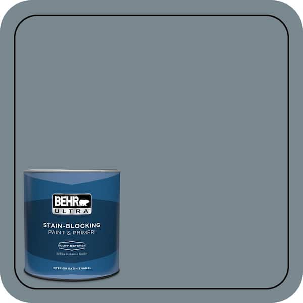BEHR ULTRA 1 qt. #N470-5 Norwegian Blue Extra Durable Satin Enamel ...