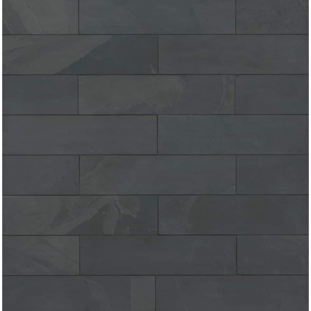MSI Montauk Black 6 in. x 24 in. Gauged Slate Floor and Wall Tile (10 ...