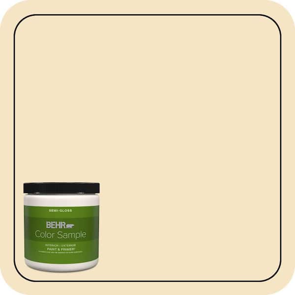 BEHR PREMIUM PLUS 8 oz. #330C-2 Lightweight Beige Semi-Gloss Interior ...