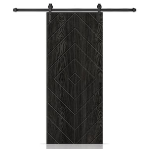 CALHOME 42 in. x 84 in. Diamond Hollow Core Weather Oak Oak Veneer ...