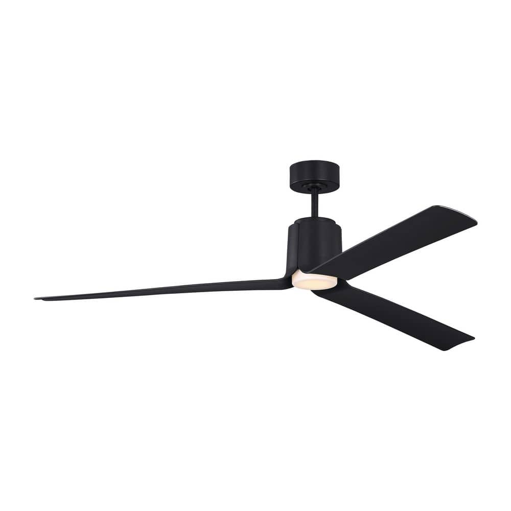 Generation Lighting Fan Peel Smart 66 in. Midnight Black Downrod Mount ...
