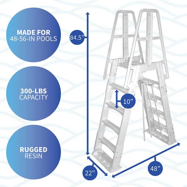Blue Wave Premium A Frame Above Ground Pool Ladder White NE9880 The Home Depot