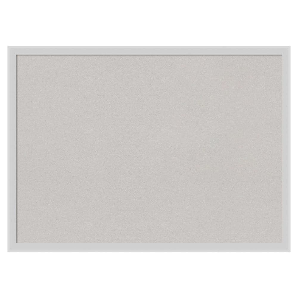 Amanti Art Incline Silver 29 in. x 21 in. Wood Framed Grey Cork Memo ...