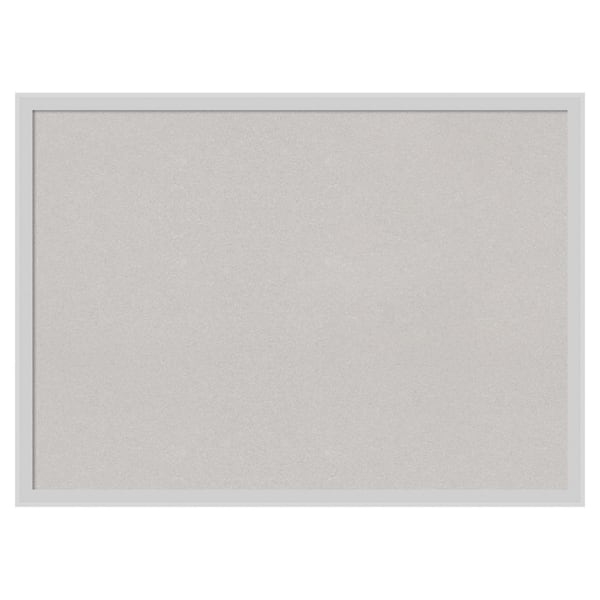 Amanti Art Incline Silver 29 in. x 21 in. Wood Framed Grey Cork Memo ...