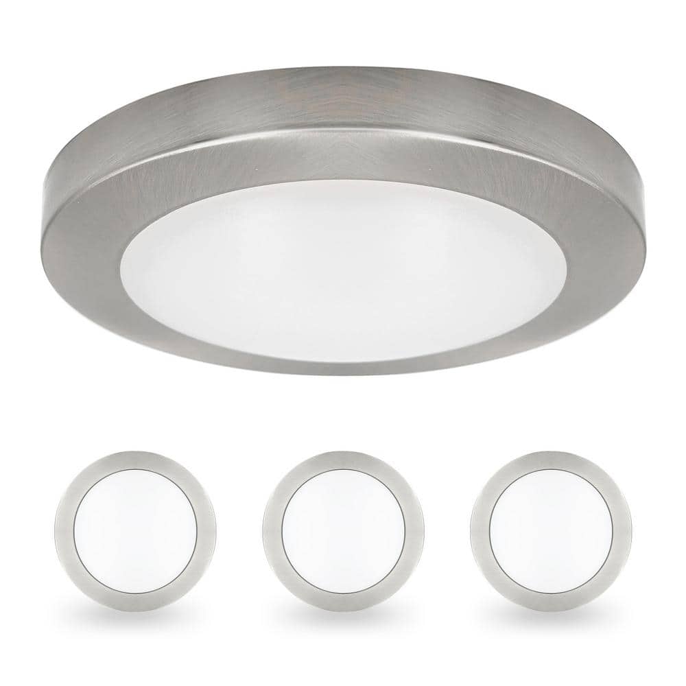 Cedar Hill 7.5 in Brushed Nickel LED Disc Light 4-Pack 750004 - The ...
