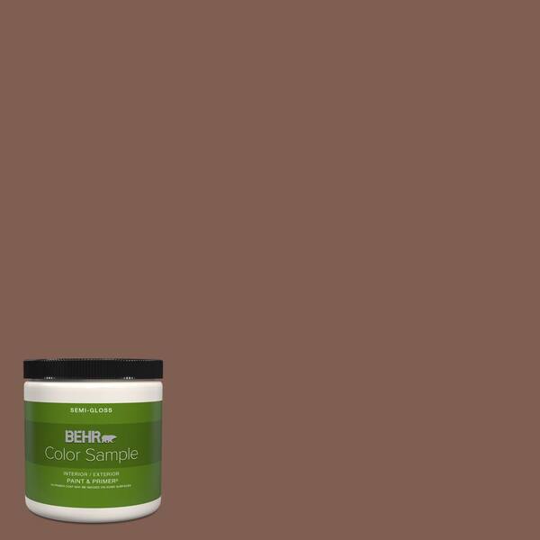 BEHR PREMIUM PLUS 8 oz. #N160-6 Spanish Chestnut Semi-Gloss Interior ...