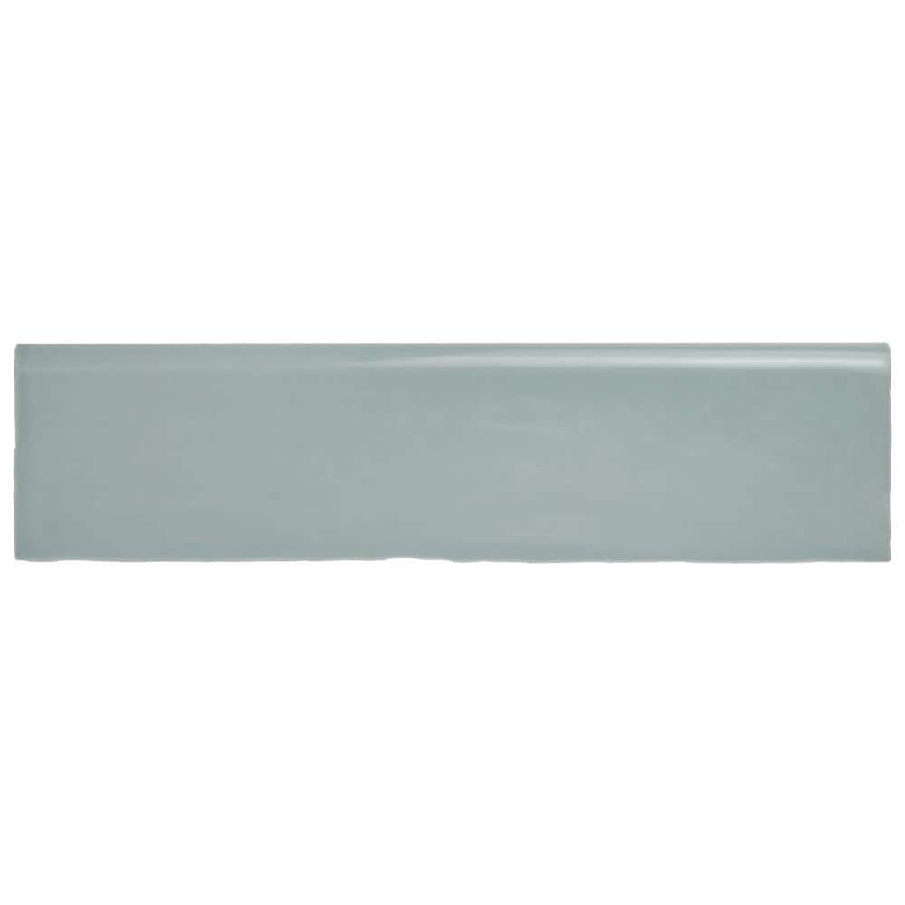 Merola Tile Chester Zocalo Acqua 3 in. x 12 in. Glossy Ceramic Wall ...