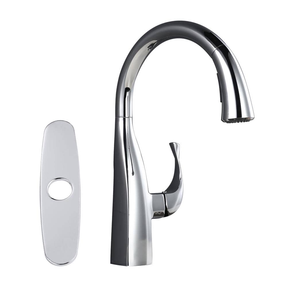 AVITAS 3-Mode Single Handle Pull Down Sprayer Kitchen Faucet with Swan ...