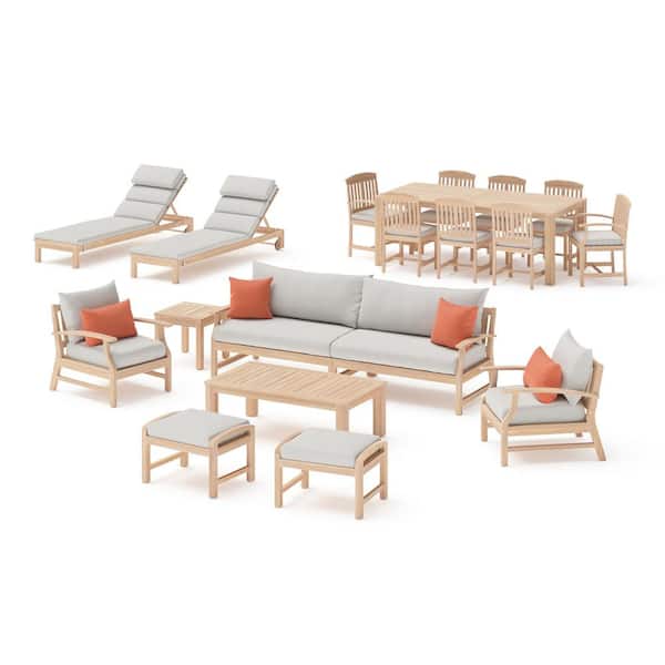 RST BRANDS Kooper 19-Piece Wood Patio Conversation Seating Set with ...