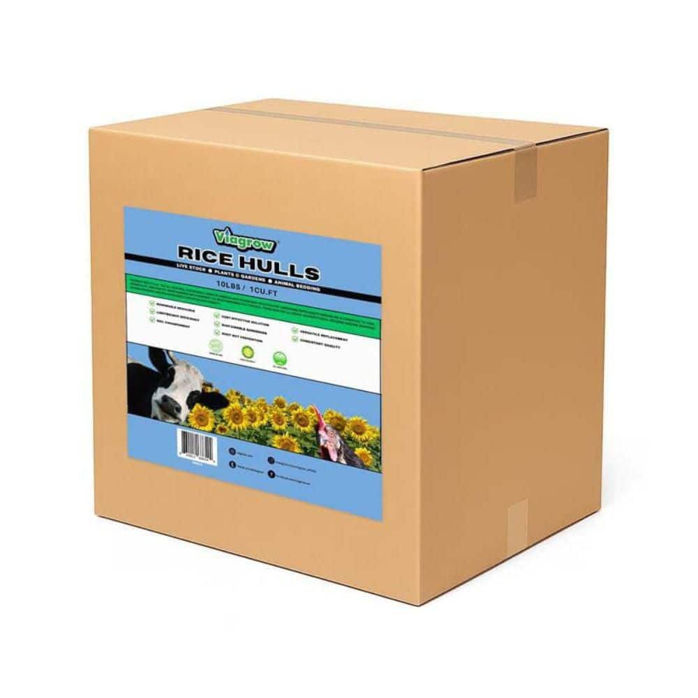 Viagrow 10 lbs. / 1 cu. ft. Organic Rice Hulls, Soil Amendment (1-Pack ...