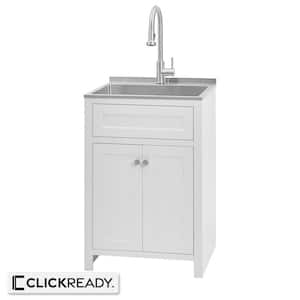 Glacier Bay 20 in. W Drop-In Laundry Sink with Faucet and Ready to ...