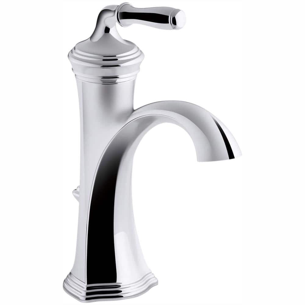 KOHLER Devonshire Single Hole Single Handle Water-Saving Bathroom Faucet in Polished Chrome K ...