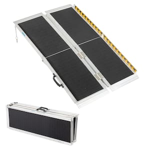 HOMCOM 6 ft. Aluminum Portable Skidproof PVC Carpeted Folding ...