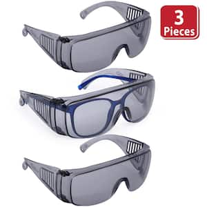 BISON LIFE Clear Diamont Vented Over Clear Safety Glasses, ANSI Z87.1 ...