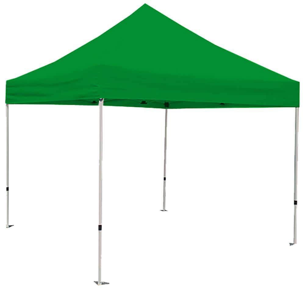King Canopy Athena 10 ft. x 10 ft. Green Cover White Frame Instant Pop ...