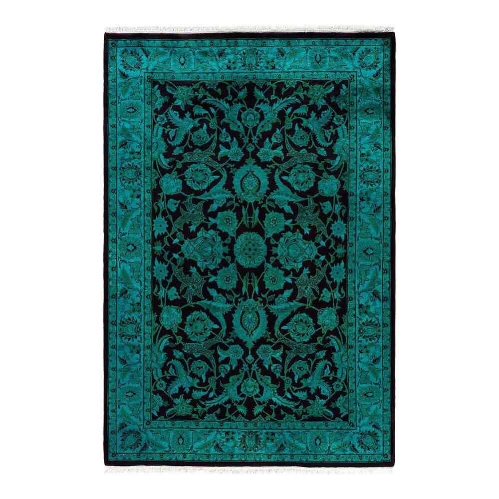 Chloe & Olivia Home Overdyed Blue 4 ft. x 6 ft. Solid Wool Indoor Area Rug M1485-263 - The Home ...