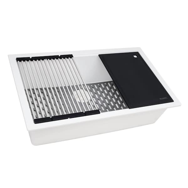 Reviews for Ruvati Epistage 33 in. Undermount Single Bowl White Granite ...