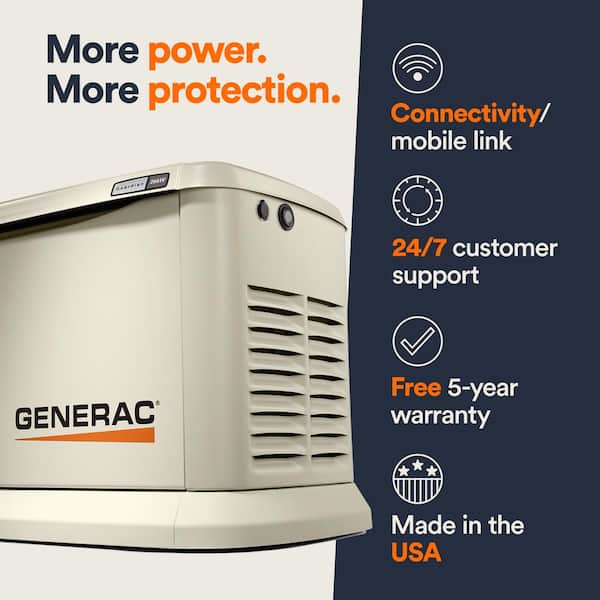 Generac 26,000 Watt Dual Fuel Whole House Generator with Smart Home ...
