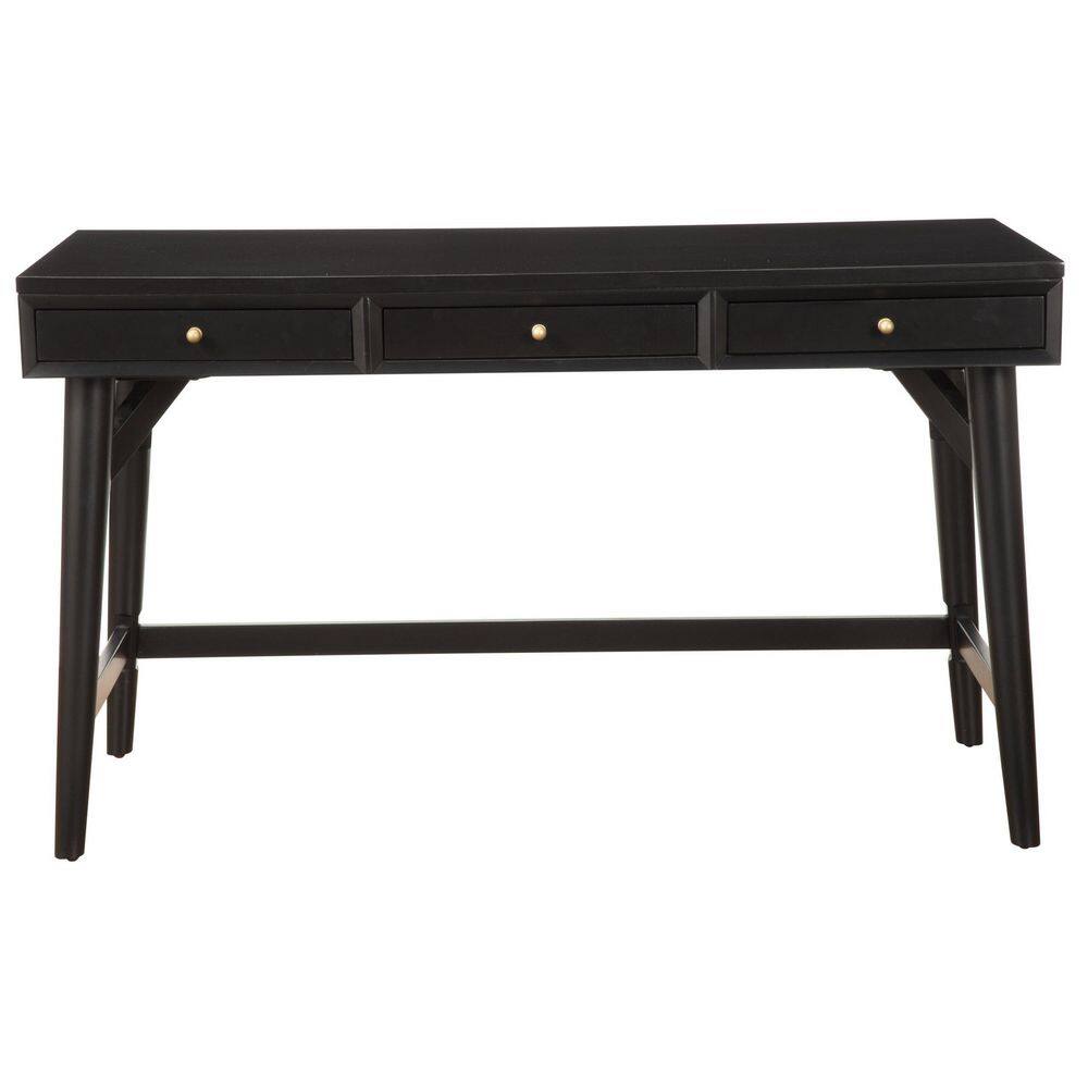 Alpine Furniture Flynn Large Desk Black 30.5 in. H x 52 in. W x 24 in ...