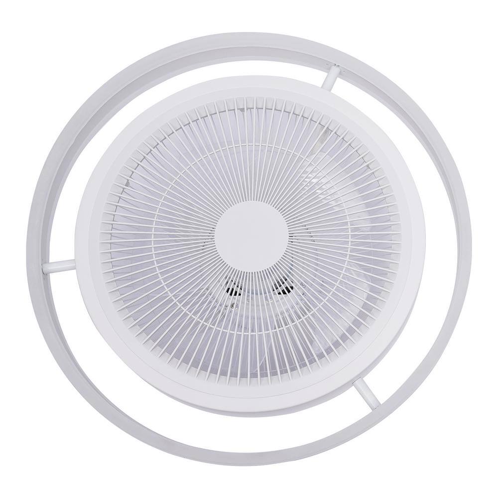 OUKANING 19.69 in. Dimmable Integrated LED Indoor White Enclosed ...