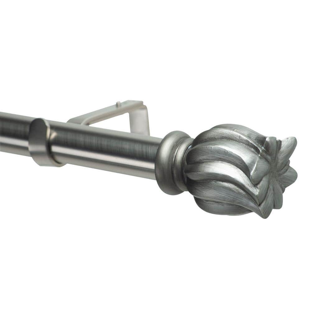 Art Decor 120 in. Non-Telescoping 1-1/8 in. Single Curtain Rod in ...