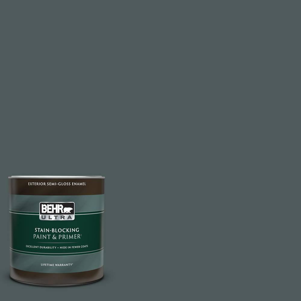 BEHR ULTRA 1 qt. #N440-7 Midnight in NY Semi-Gloss Enamel Exterior ...