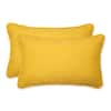 Pillow Perfect Solid Yellow Rectangular Outdoor Lumbar Throw Pillow 2 ...