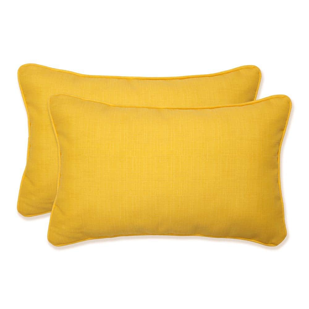 Pillow Perfect Outdoor/ Indoor Fresco Yellow Rectangular Throw Pillow ...