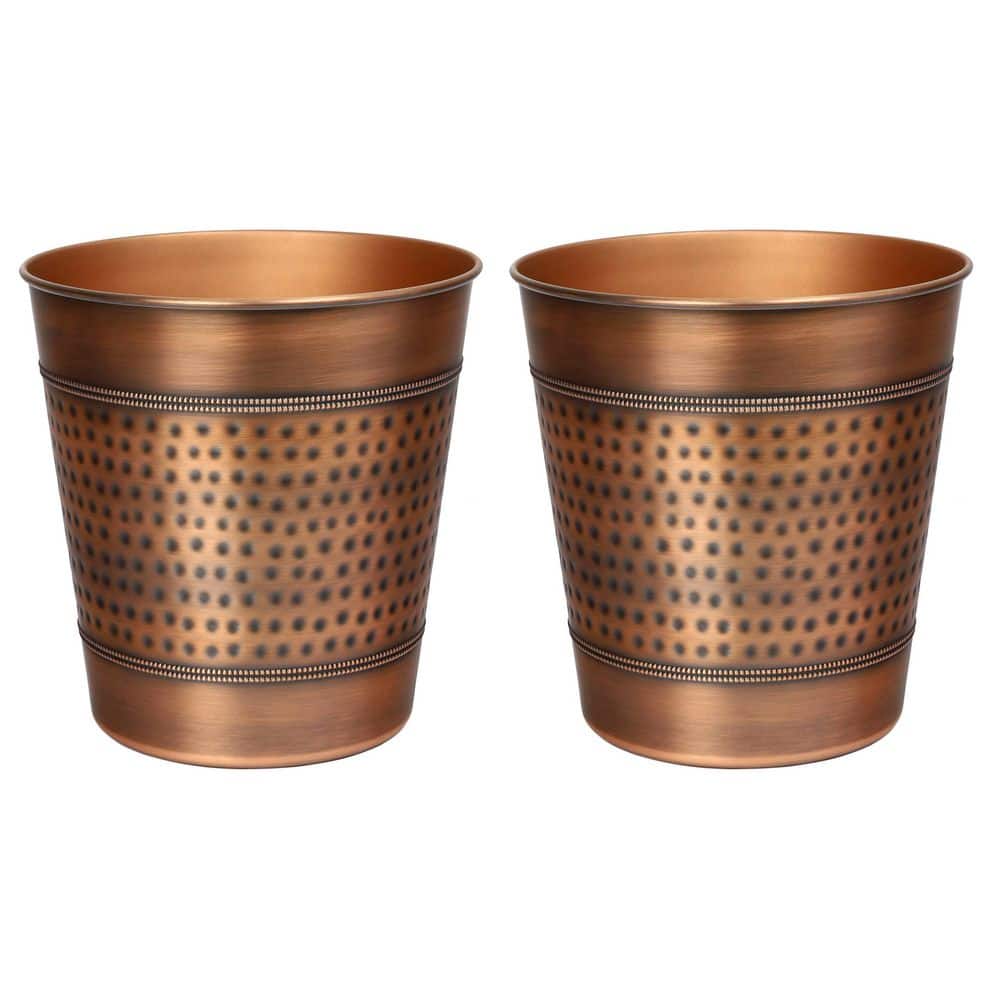happimess Riley Modern Classic Hammered Steel Accent 2 Gal. Waste Bin ...