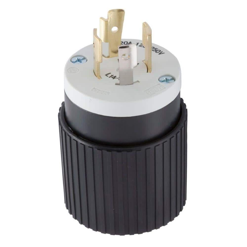 Hubbell 30 Amp 125/250-Volt 4-Wire Grounding Plug - Black/White L1430PZ ...